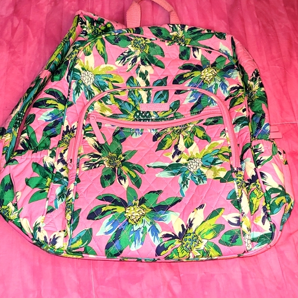 Vera Bradley | Bags | Vera Bradley Large Backpack Pink With Floral ...
